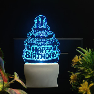 Sky Mart HAPPY BIRTHDAY CAKE Acrylic 3D Illusion RGB 7 Colour Changing ...