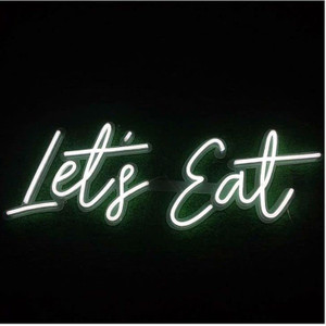 THE PARTY PLANET Let's Eat LED Light Neon Sign For Cafe Restaurants ...