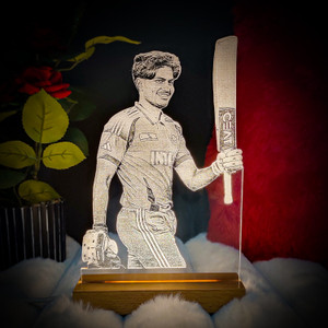 UNIQUE MINIATURE Shubman Gill Cricket Star 3D LED Table Lamp Table Lamp ...