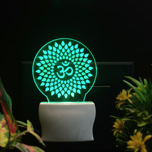 Gadgets World OM Acrylic 3D Illusion RGB 7 Colour Changing LED Plug n ...