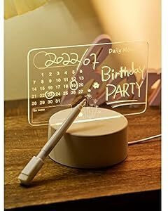 pingakssh 3D Acrylic Writing Board with Pen & Light, LED Message Board ...