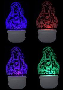MIPR The Mother Mary 3D illusion Led Night Lamp comes with 7 Multicolor ...