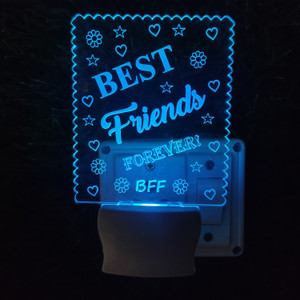 Red Robin BEST FRIENDS BFF Acrylic 3D Illusion RGB 7 Colour LED Plug ...