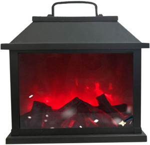 BNF Led Fireplace Lantern Log Fire Effect Decorative Christmas Home ...