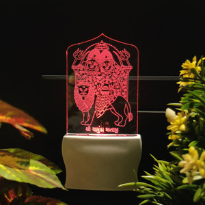 Sky Mart CHAMUNDA MATAJI Acrylic 3D Illusion RGB 7 Colour Changing LED ...