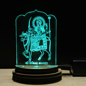 Sky Mart UMIYA MATAJI Acrylic USB 3D Illusion RGB 7 Colour Changing LED ...