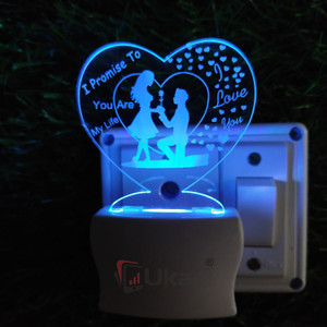 openZest LOVE COUPLE Acrylic 3D Illusion RGB 7 Colour Changing LED Plug ...