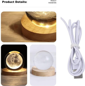 Scilla 3D Moon Crystal Ball Lamp - Solar System Night Light Night Lamp ...