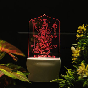 Gadgets World MAHAKALI MATAJI Acrylic 3D Illusion RGB 7 Colour Changing ...