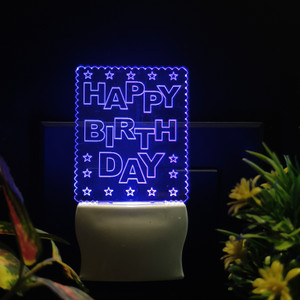 Gadgets World HAPPY BIRTHDAY FRAME Acrylic 3D Illusion RGB 7 Colour ...