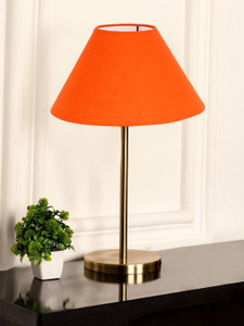 Devansh orange colo lamp with golden metal base lamp Table Lamp Price ...
