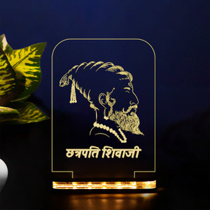 StarLaser 3D Illusion chhatrapati Shiva ji Night lamp Warm White Light ...