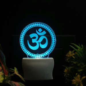 Gadgets World OM CHAKRA Acrylic 3D Illusion RGB 7 Colour Changing LED ...