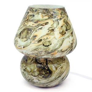 Clovefry Abstract Mushroom Shaped Glass Table Lamp for Bedside Living ...