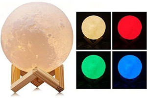 trendgodz 7 Color Changing Moon Night Rechargeable Lamp with Stand ...