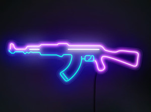 aqresearch Ak47 neon LED Sign - Purple & Blue Night Lamp Price in India ...