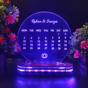 Kosgai Personalized Acrylic Engagement Date 3D Illusion LED Lamp For ...