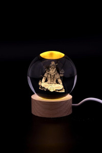 crecklos Lord Shiva Crystal Glass Ball Light 3D Nightlight Table Lamp ...