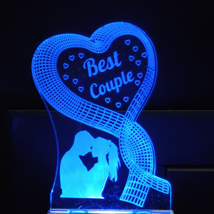 Talgo BEST COUPLE Acrylic 3D Illusion RGB 7 Colour Changing LED Plug n ...
