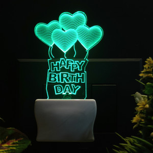 Sky Mart HAPPY BIRTHDAY BALLOONS Acrylic 3D Illusion RGB Colour ...
