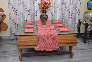 Royalmacrame Pink 84 cm Reversible Table Runner - Buy Royalmacrame Pink ...