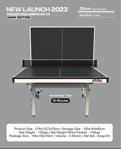 stag global Americas 16 Table Tennis Table 25mm Top (ITTF-Approved ...