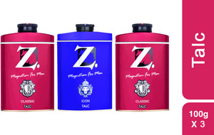 Z - Magnetism for Men Z Talc Pack of 3 - 100 gms (2 Classic + 1 Icon ...