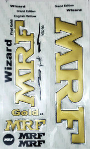 Kyrios MRF 3D Embossed Gold Virat Kholi Cricket Bat Sticker Bat Sticker ...