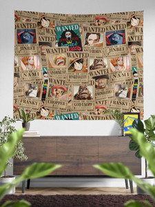 ComicSense One Piece Anime Wanted Pirates Tapestry for Home Bedroom ...