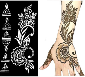 Make Unique Mehndi Sticker Set of 2 Pes|Henna Stencil for Women, Girls ...