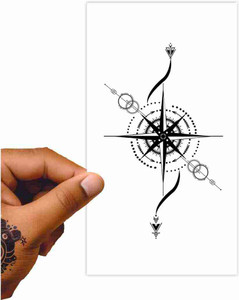 voorkoms Compass Tattoo Temporary For Male And Female Fake Tattoo ...