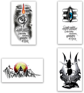 surmul Surmul Mom Dad God Shiva ji Designs Pack of 4 Temporary Tattoo ...
