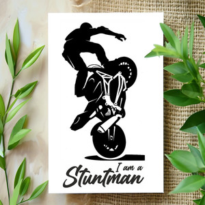 surmul Black And White I Am A Stuntman With Motorcycle Sticker Tattoos ...