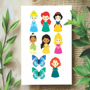 surmul Colorful Cute Girl And Butterfly Fake Stickers For Male And ...