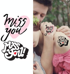 voorkoms Miss You Cute Temporary Tattoo Stickers For Male And Female ...