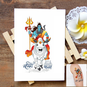 voorkoms Lord Shiva With Nandi Tattoo Temporary Tattoo Stickers For ...