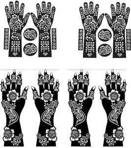 akkad Heena Mehndi Sticker for Hands & Feet – Reusable Henna Design ...