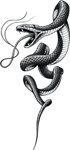 fashionoid Black Angry Snake Waterproof Temporary Tattoo For Boys Girls ...