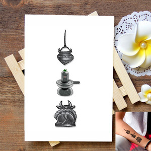 voorkoms Mahadev Shivling And Nandi Temporary Tattoo Stickers For Male ...
