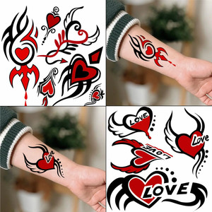 komstec Love With Trible Temporary Tattoo Sticker For Male And Female ...
