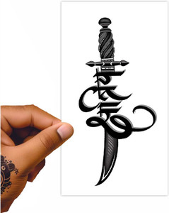 voorkoms Kshatriya With Sword Tattoo Stickers For Male And Female ...