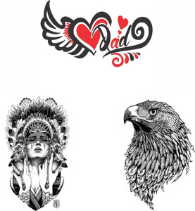 voorkoms Mom And Snack And Lion Temporary Tattoo Sticker For Male And ...