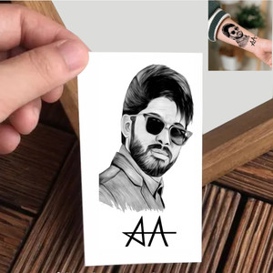 Vanvati South Actor Allu Arjun Temporary Tattoo Male And Female Tattoo ...