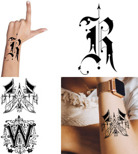 Ordershock RW Name Letter Tattoo Waterproof Boys and Girls Temporary ...