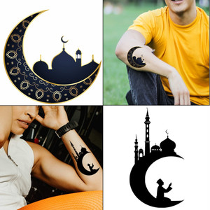Temporary Tattoowala Mosque With Moon Temporary Tattoo Sticker For Male ...