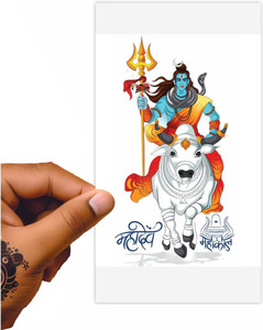 voorkoms Lord Shiva With Nandi Tattoo Temporary Tattoo Stickers For ...