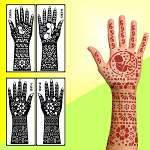 surmul Baby Shower Theme Stencil Mehndi Sticker Design For Mom-To-Be ...
