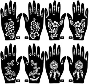 APCUTE Mehandi Stencils Stickers - Mehndi design sticker full hand ...