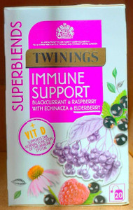 TWININGS Super Blends Immune Support Blackcurrant & Raspberry 20 Tea ...