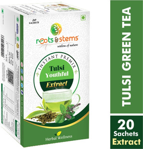 Roots & Stems Green Tea Tulsi Extract Premix with Probiotic for Cold ...